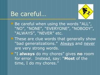 making generalizations- | PPT