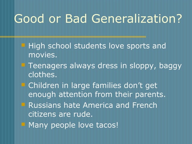 making generalizations- | PPT