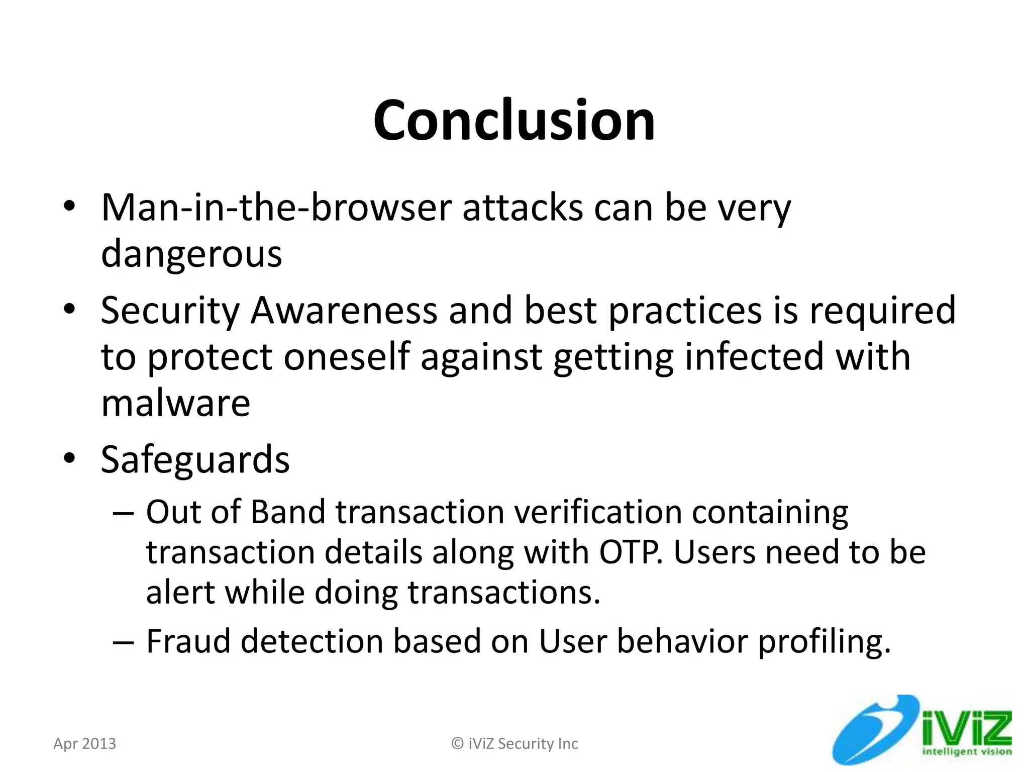 Man in the Browser attacks on online banking transactions | PPTX