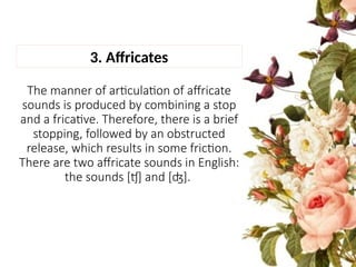 Comprehensive Overview of Voicing, Place, and Manner of Articulation in ...