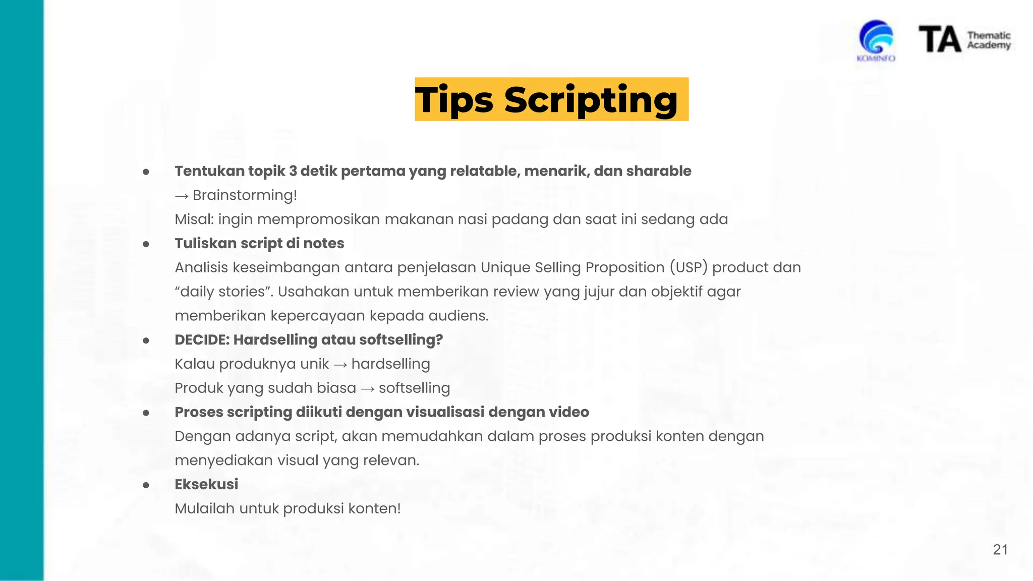 Membuat perencanaan produksi konten video | PPTX