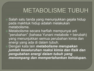 Ppt metabolisme tubuh | PPTX