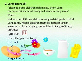 konfigurasi elektron dan contoh soal latihan | PPTX