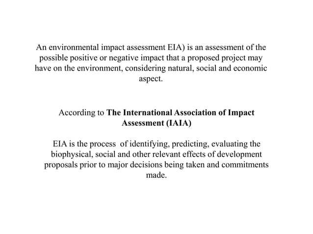 PPT -Module 6 - Environmental Impact Assessment (EIA).pdf | Environmental Services Industry ...
