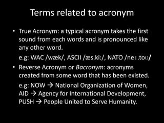 Abbreviation: Initialism and Acronym | PPTX