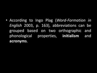 Abbreviation: Initialism and Acronym | PPTX