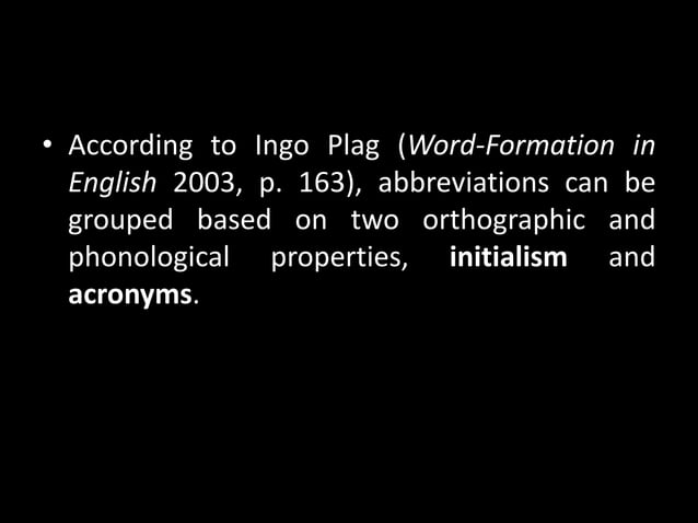 Abbreviation: Initialism and Acronym | PPTX