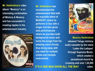 MUSICRY Harikrishna | PPT | World/International Music | Music