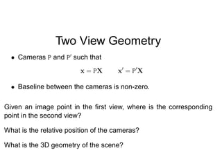 Comprehensive Overview of Multiple View Geometry in Computer Vision | PDF
