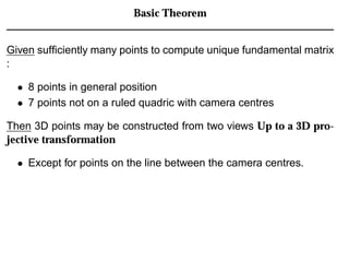 Comprehensive Overview of Multiple View Geometry in Computer Vision | PDF