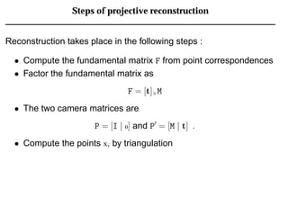 Comprehensive Overview of Multiple View Geometry in Computer Vision | PDF
