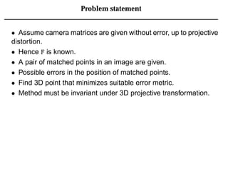 Comprehensive Overview of Multiple View Geometry in Computer Vision | PDF