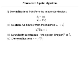 Comprehensive Overview of Multiple View Geometry in Computer Vision | PDF