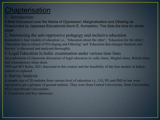 anti oppressive pedagogies in legal education | PPTX