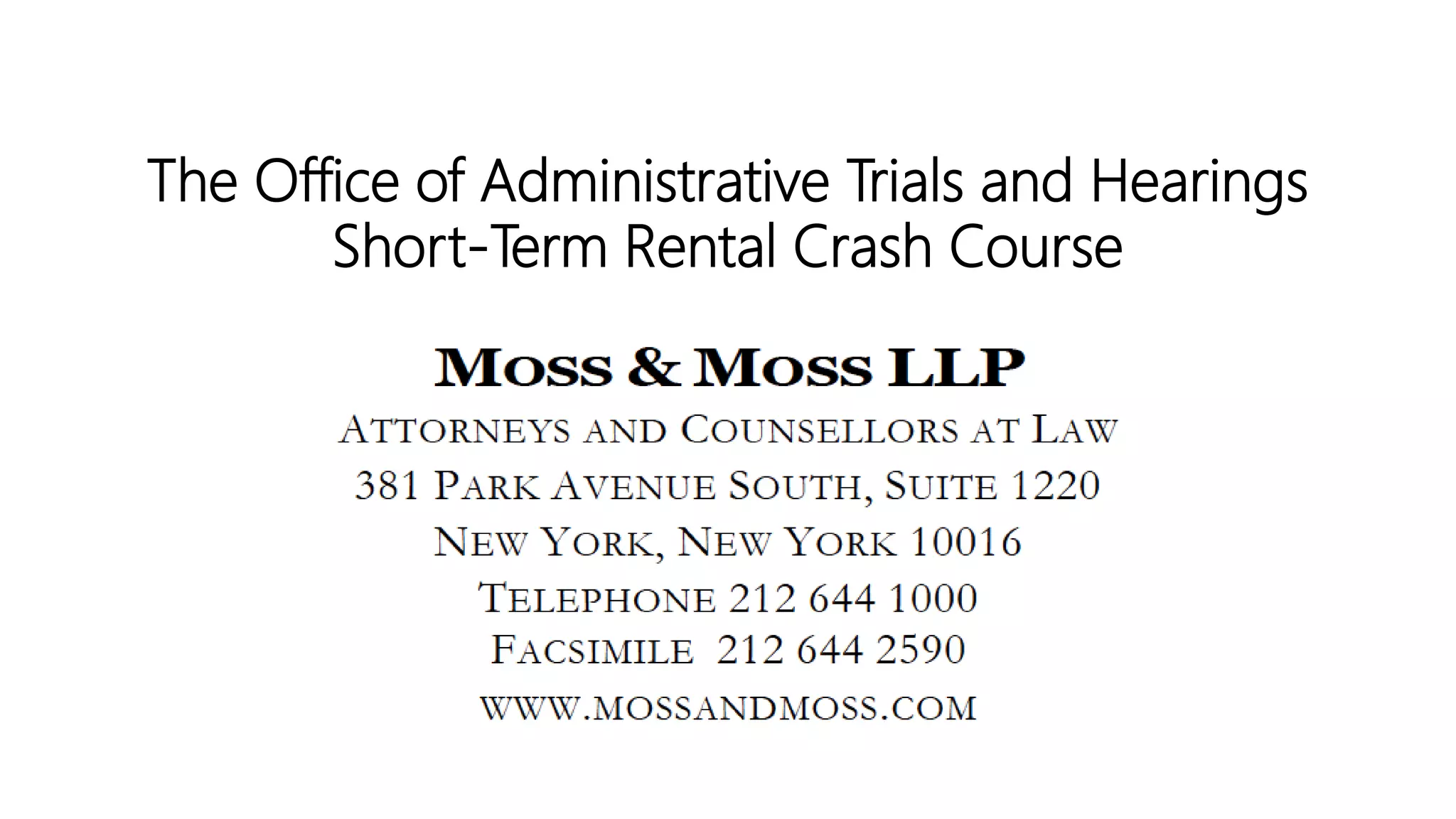 NYC Airbnb Laws & Admin Hearing Crash Course with Attorney Brandon ...