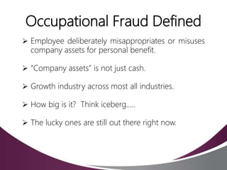Occupational Fraud and Electronic Evidence Investigations | PPTX