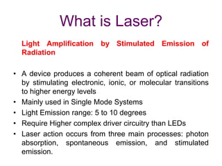 Light Ampliation by stimulated Emission of Laser | PPT