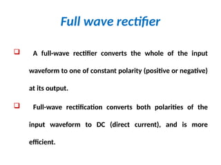 A PPT for seminar attend on Rectifier details | PPT