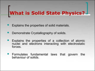 PPT-on-Solid-State-Physics with concept. | PPT