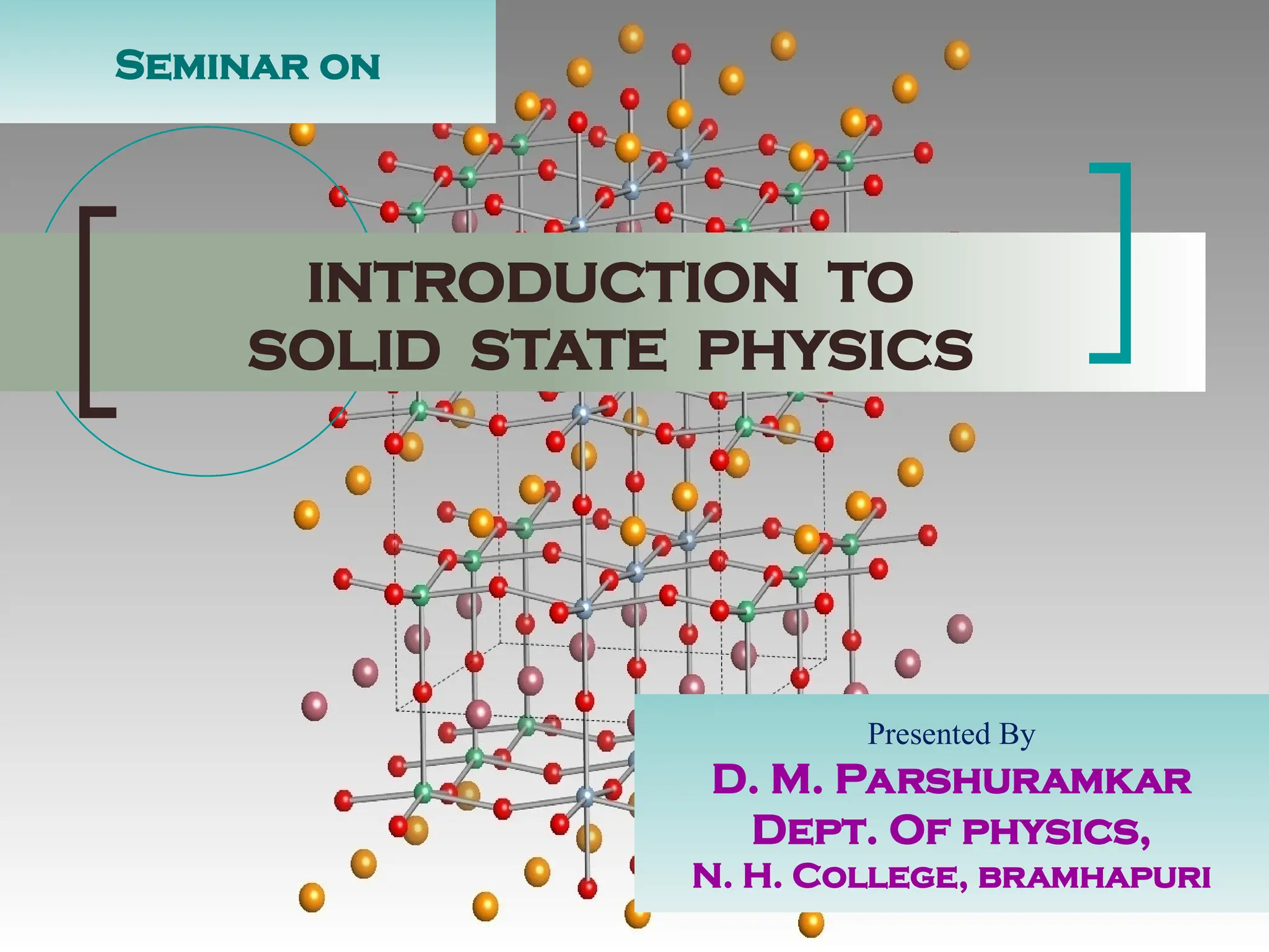 PPT on solid state chemistrydescriptions | PPT