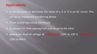 transformer breif introduction HV and LV Connection | PPTX