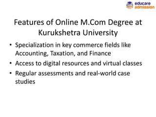 Online M.Com Degree at Kurukshetra University: Flexible & Accredited ...