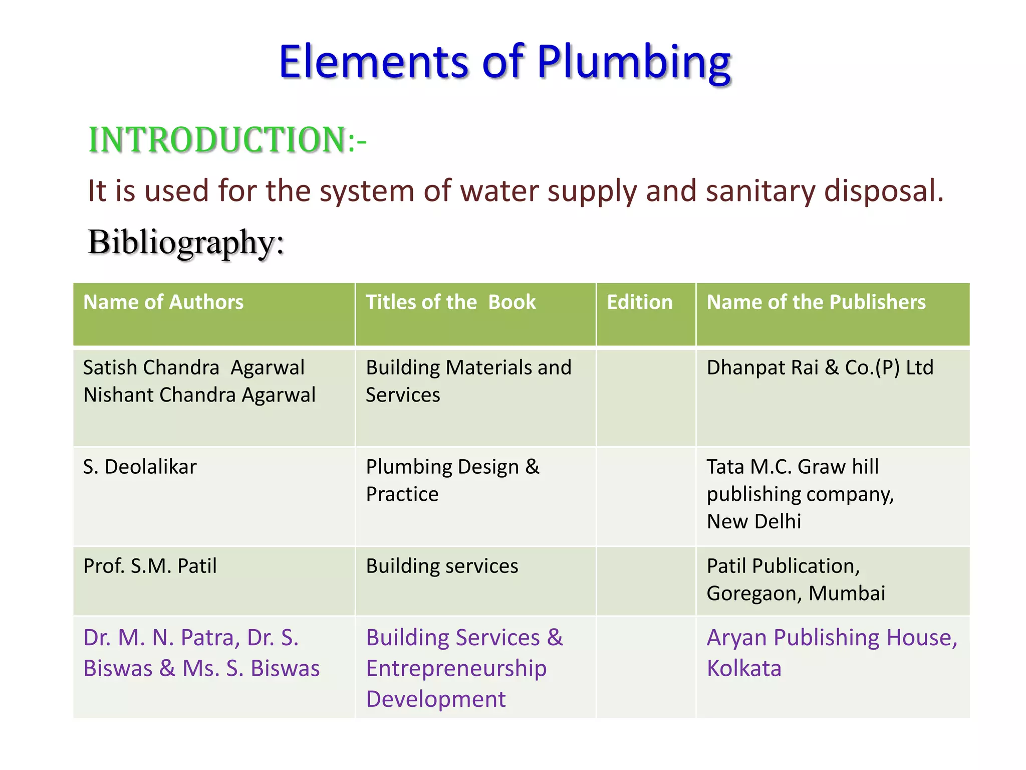 Ppt on plumbing chapter 1.1 | PPTX