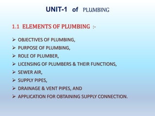 Ppt on plumbing chapter 1.1 | PPTX