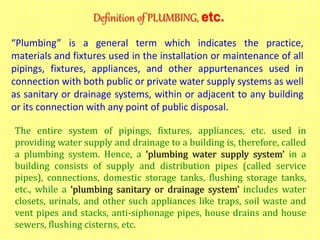 Ppt on plumbing chapter 1.1 | PPTX