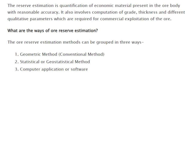PPT-Ore-reserve-resource.pptx | Geology | Science
