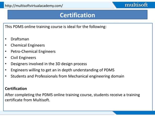 PDMS Training Courses | PPTX