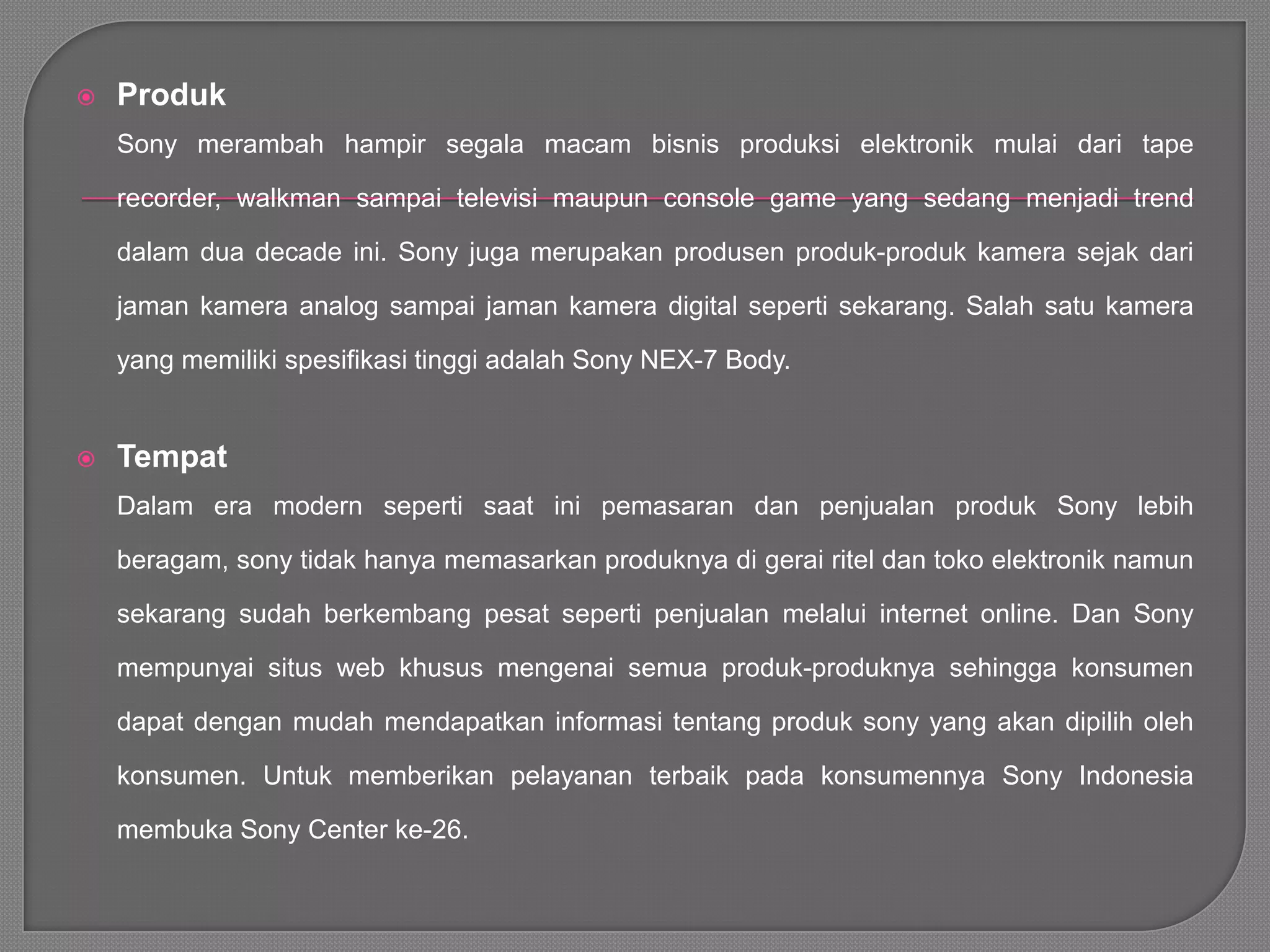 Analisis STP Pada Produk SONY | PPTX