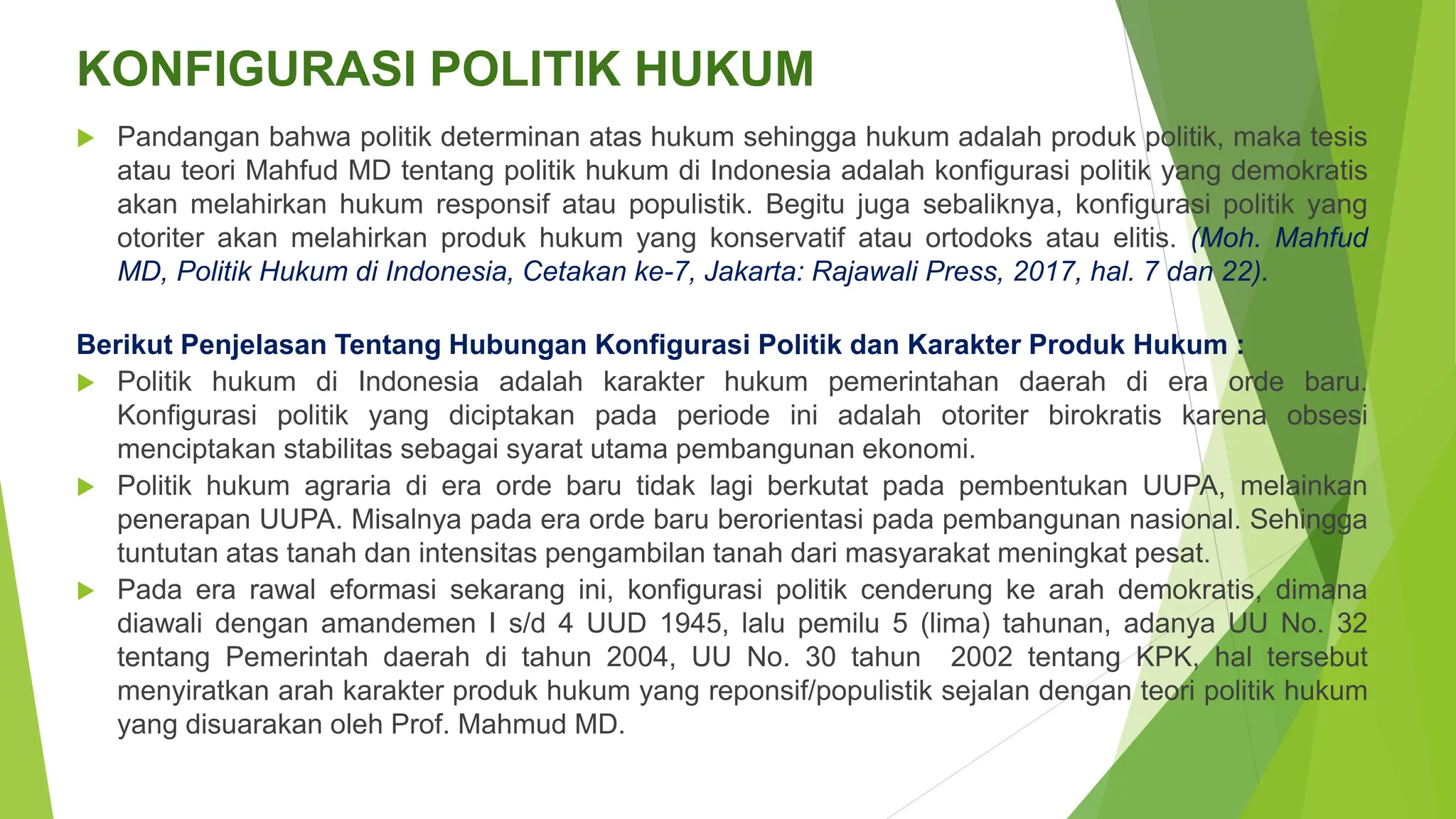 PPT - Peranan Politik Hukum dalam Pembentukan Peraturan Perundang ...