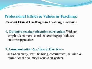 Professional Ethics and Values in Teaching | PDF