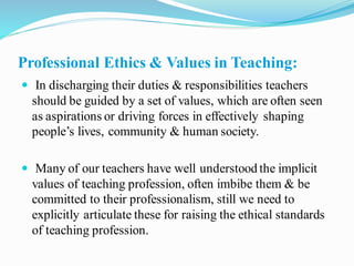 Professional Ethics and Values in Teaching | PDF