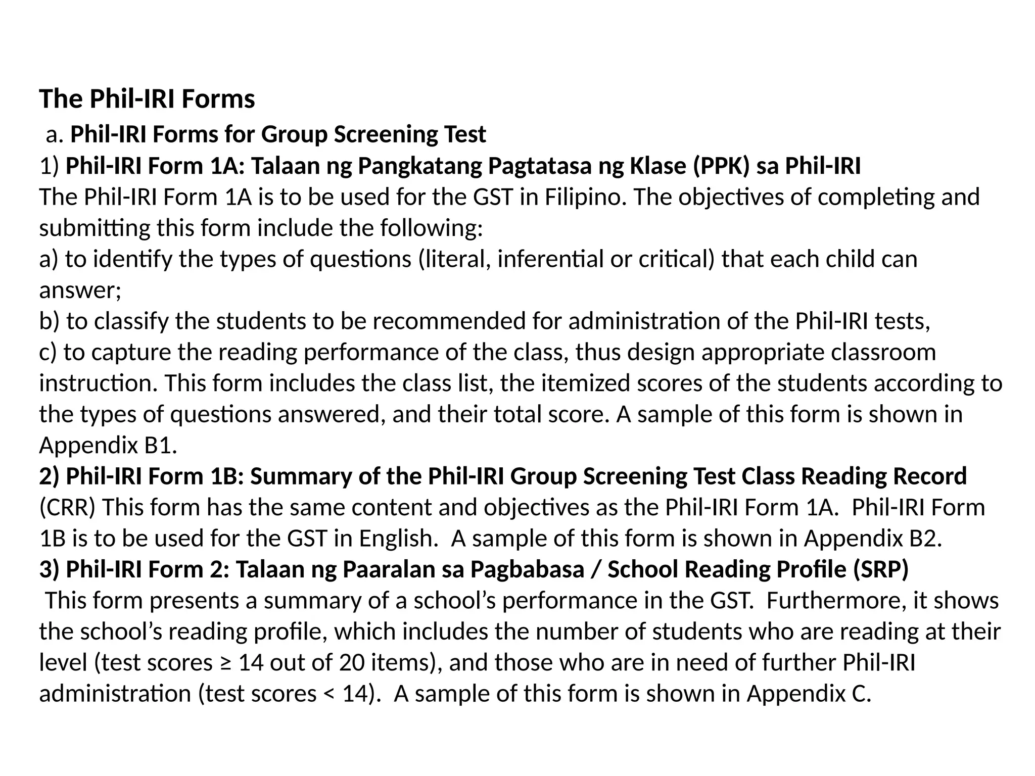 PPT-PHIL-IRI-2018. The Philippine Informal Reading Inventory (Phil-IRI ...
