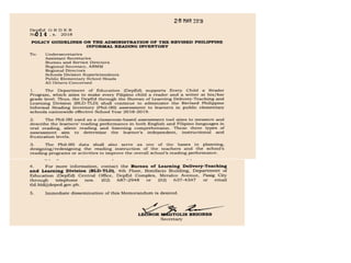 PPT-PHIL-IRI-2018. The Philippine Informal Reading Inventory (Phil-IRI ...