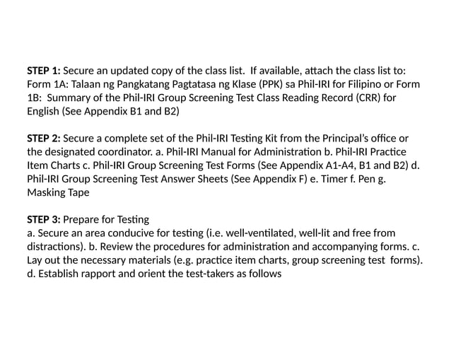 PPT-PHIL-IRI-2018. The Philippine Informal Reading Inventory (Phil-IRI ...