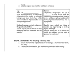PPT-PHIL-IRI-2018. The Philippine Informal Reading Inventory (Phil-IRI ...