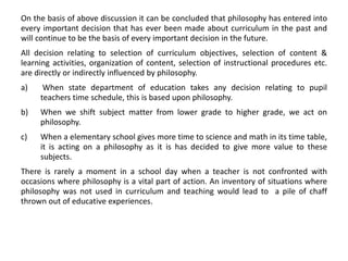 Philosophy and Curriculum | PPTX