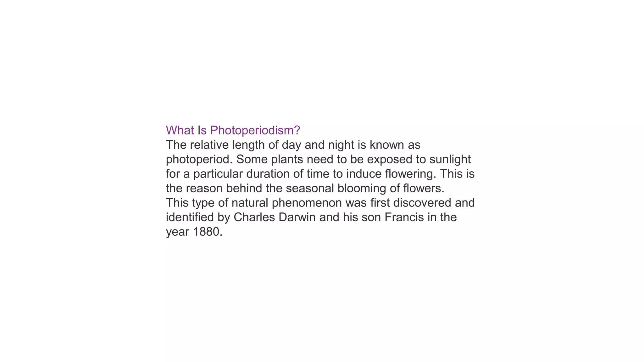 photoperiodism | PPTX