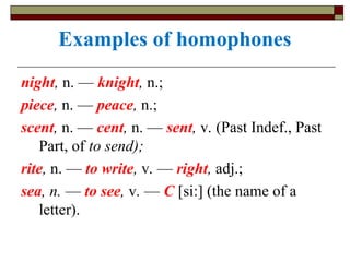 Homonymy, an all-you-need-to-know guide about the topic | PPT