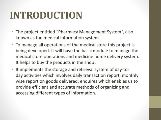 PPT-Presentation-Pharmacy-Management-System-Project.pptx | Databases | Computer Software and ...