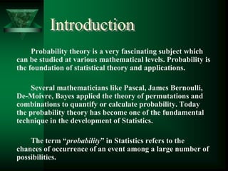 PROBABILITY AND IT'S TYPES WITH RULES | PPT