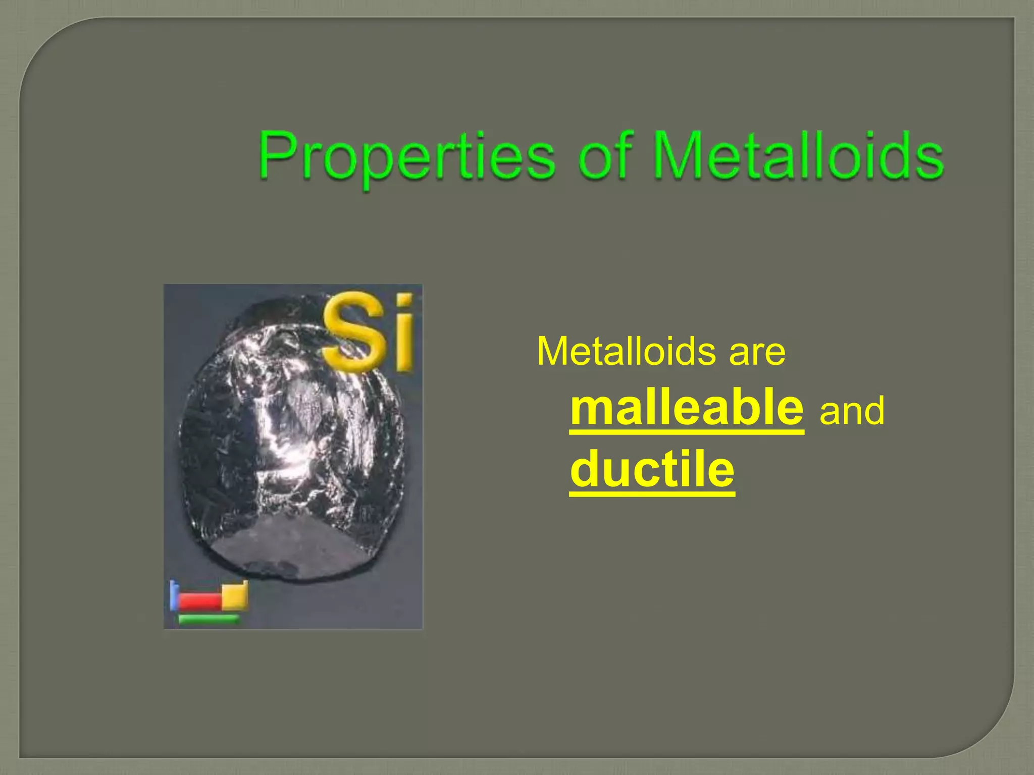 PPT - Properties of Metals Non-Metals Metalloids.ppt | Chemistry | Science