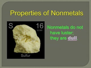 PPT - Properties of Metals Non-Metals Metalloids.ppt