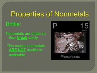 PPT - Properties of Metals Non-Metals Metalloids.ppt