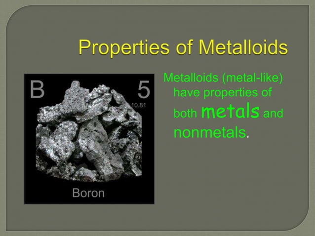 PPT - Properties of Metals Non-Metals Metalloids.ppt | Chemistry | Science