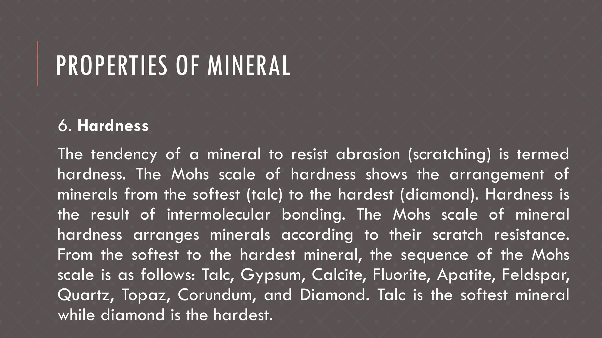 Identifying the Nine Common Properties of Minerals | PPTX | Chemistry ...