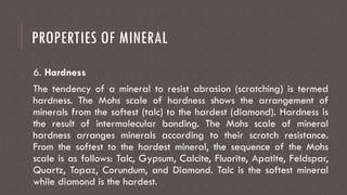 Identifying the Nine Common Properties of Minerals | PPTX | Chemistry ...